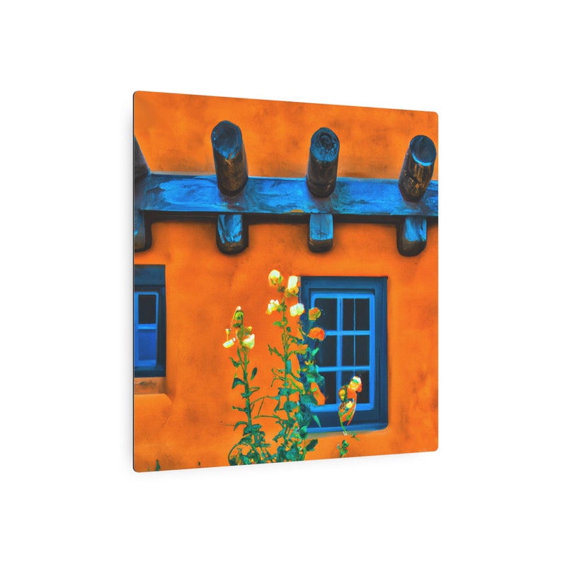 New Mexico Adobe House Metal Art Sign | New Mexico Window and Adobe Art ...
