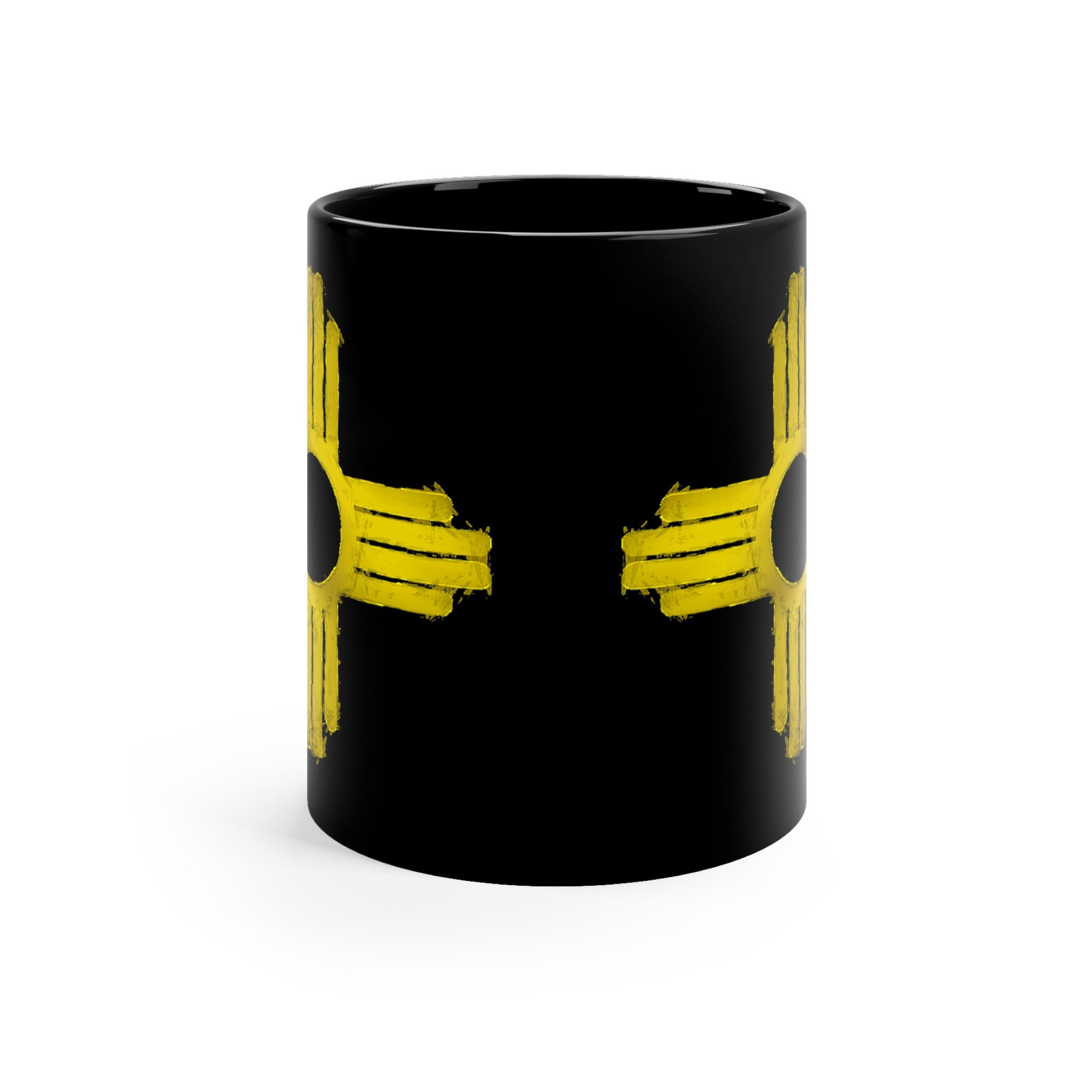 Golden Zia Symbol Double-sided Black Mug, - Etsy