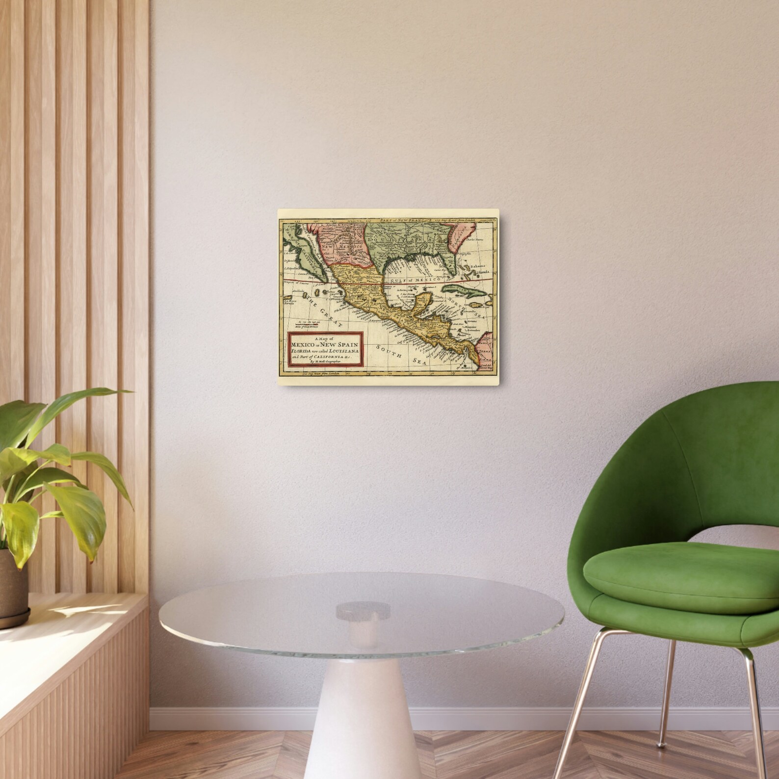 Map of New Spain Wall Art | Old Map of New Spain | Old Map of New ...