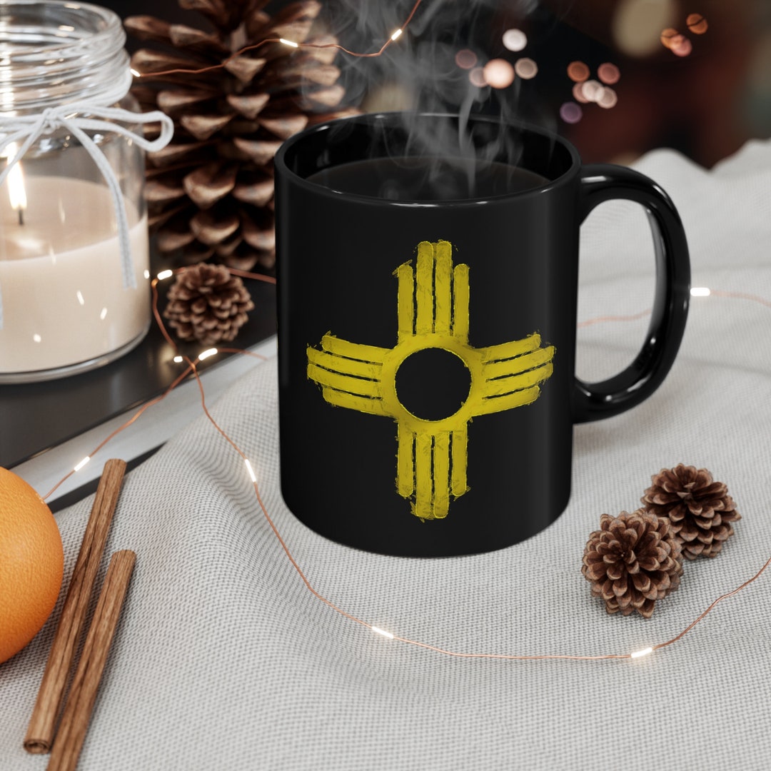 Golden Zia Symbol Double-sided Black Mug, - Etsy