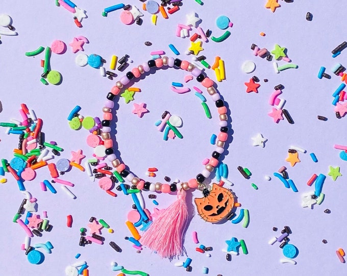 HEY BOO-TIFUL! Halloween Bracelet, Beaded Bracelet, Girly Bracelet ...