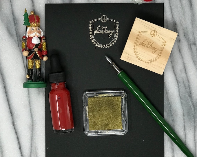 Garland Crest Monogram Stamp,custom Address Stamp,calligraphy,return ...