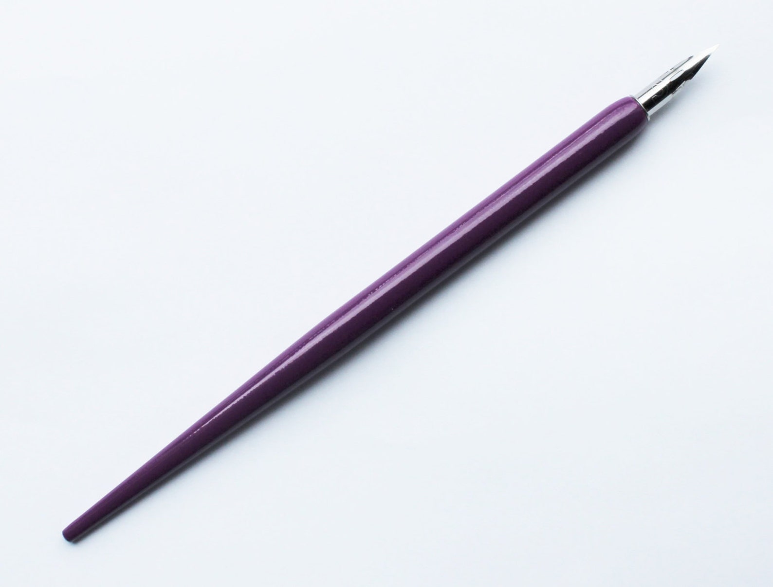 Purple Calligraphy Straight Nib Pen Holder. Wood Finish. Elegant Dip ...
