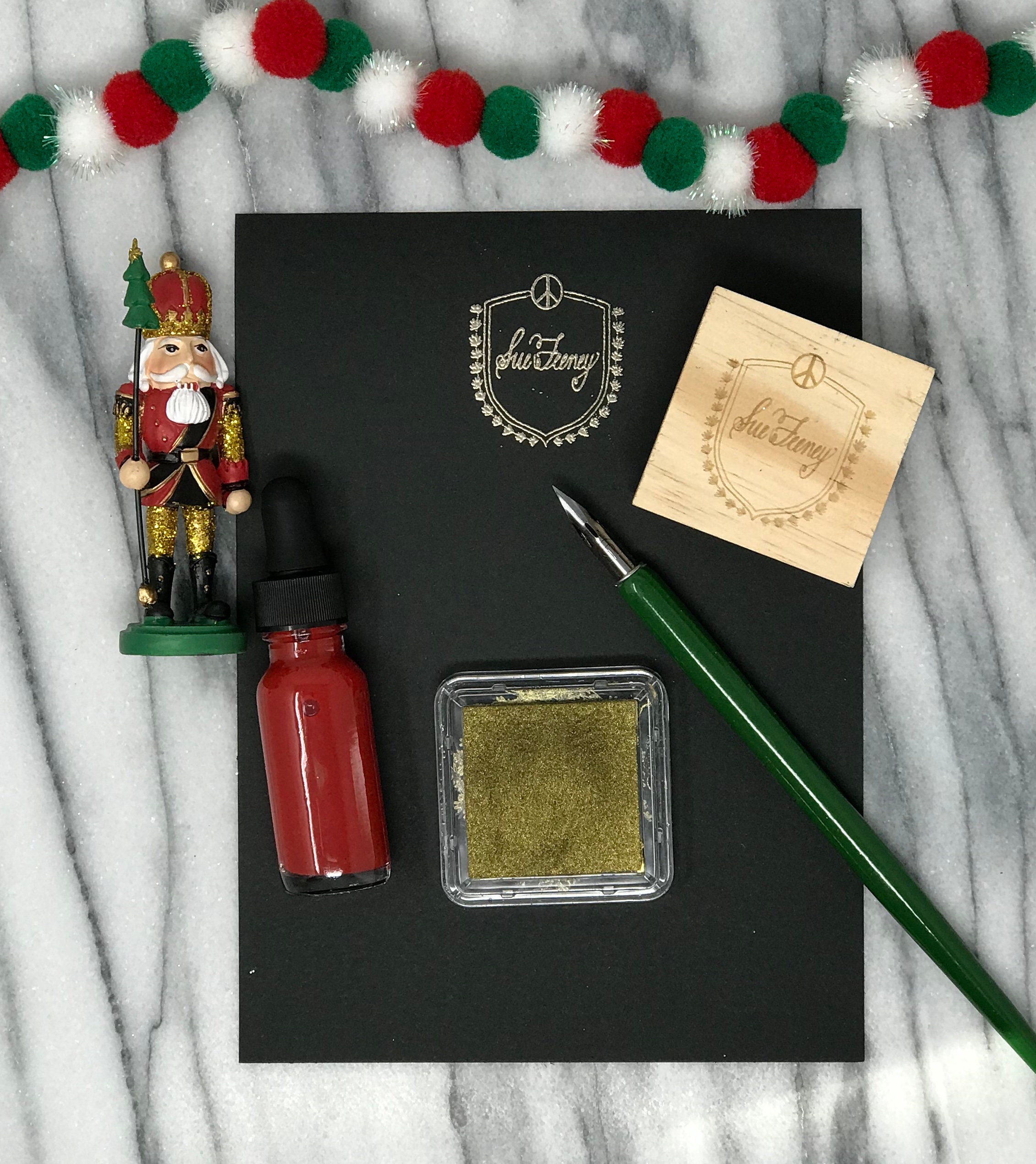 Garland Crest Monogram Stamp,custom Address Stamp,calligraphy,return ...