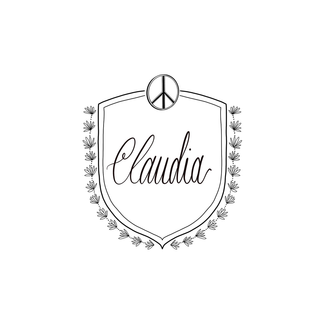 Garland Crest Monogram Stamp,custom Address Stamp,calligraphy,return ...