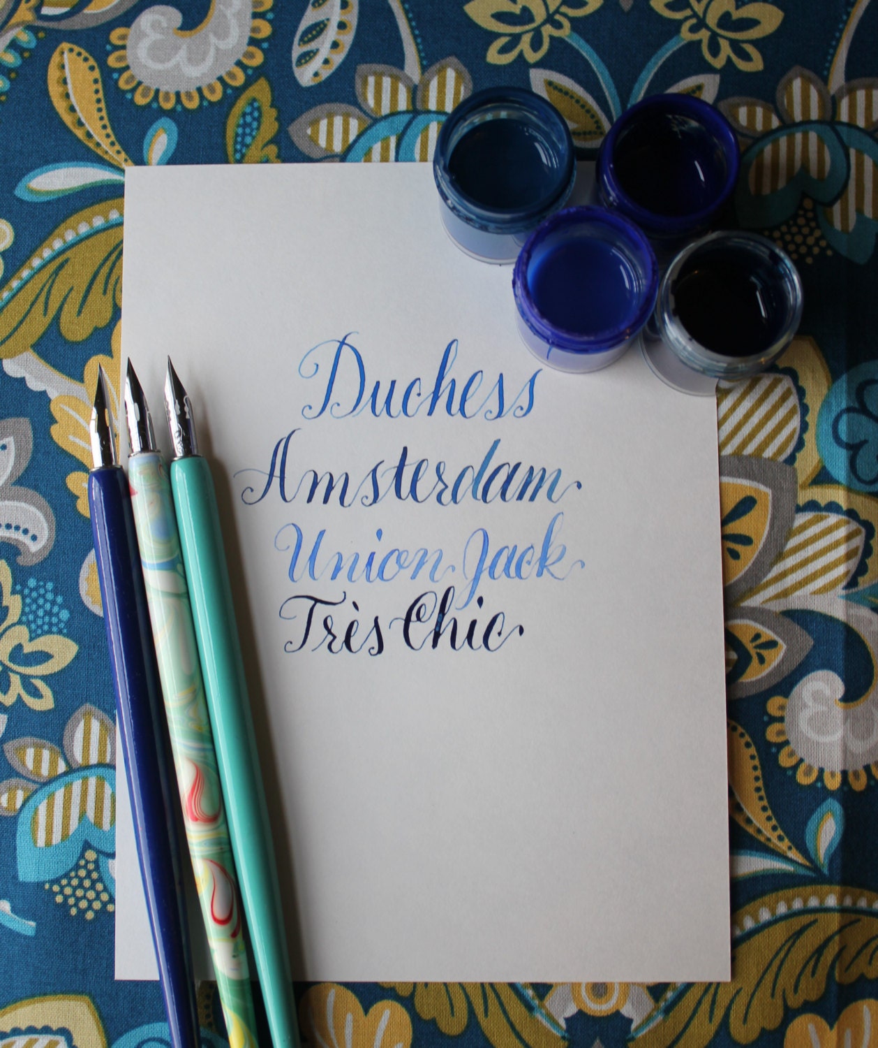 Beautiful Shades of Blue Calligraphy Ink, Custom Calligraphy Ink ...