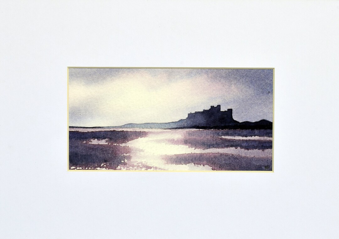 A New Dawn at Bamburgh. A Fantastic Original Watercolour Painting by ...