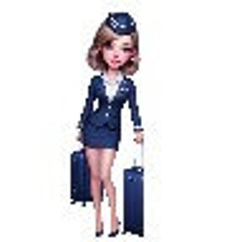 Set of 5 AI Generated Air Hostess, Flight Attendant Digital Images - Etsy