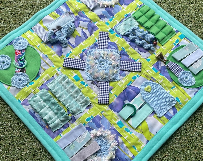 Sensory Quilt Fidget Lap Blanket Dementia Alzheimers Fiddle Autism Mat ...