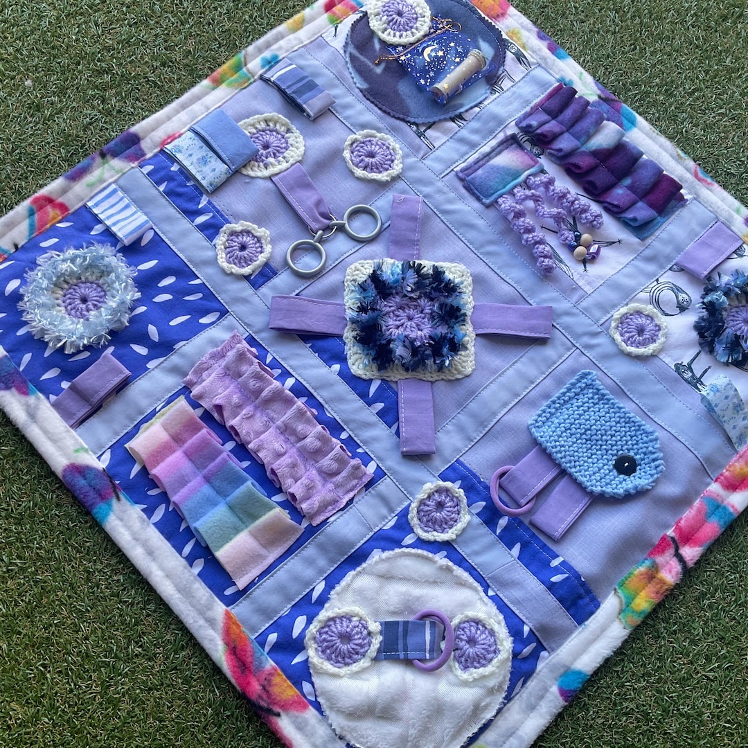 Fidget Quilt Tactile Lap Sensory Blanket Alzheimers Dementia Autism Mat ...