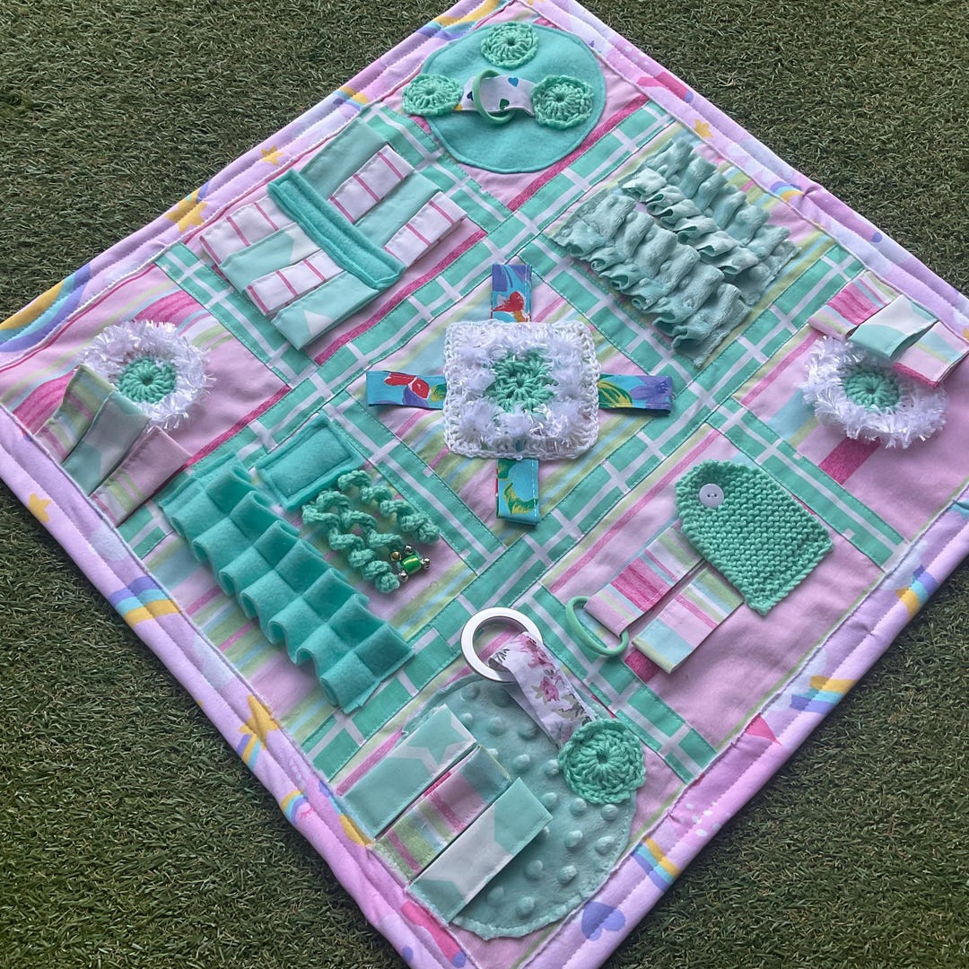 Fidget Quilt Tactile Lap Sensory Blanket Alzheimers Dementia Autism Mat ...