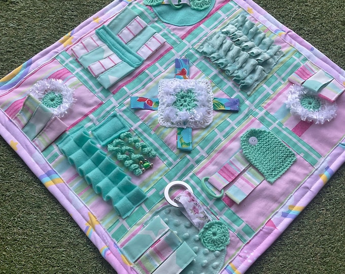 Fidget Quilt Tactile Lap Sensory Blanket Alzheimers Dementia Autism Mat ...