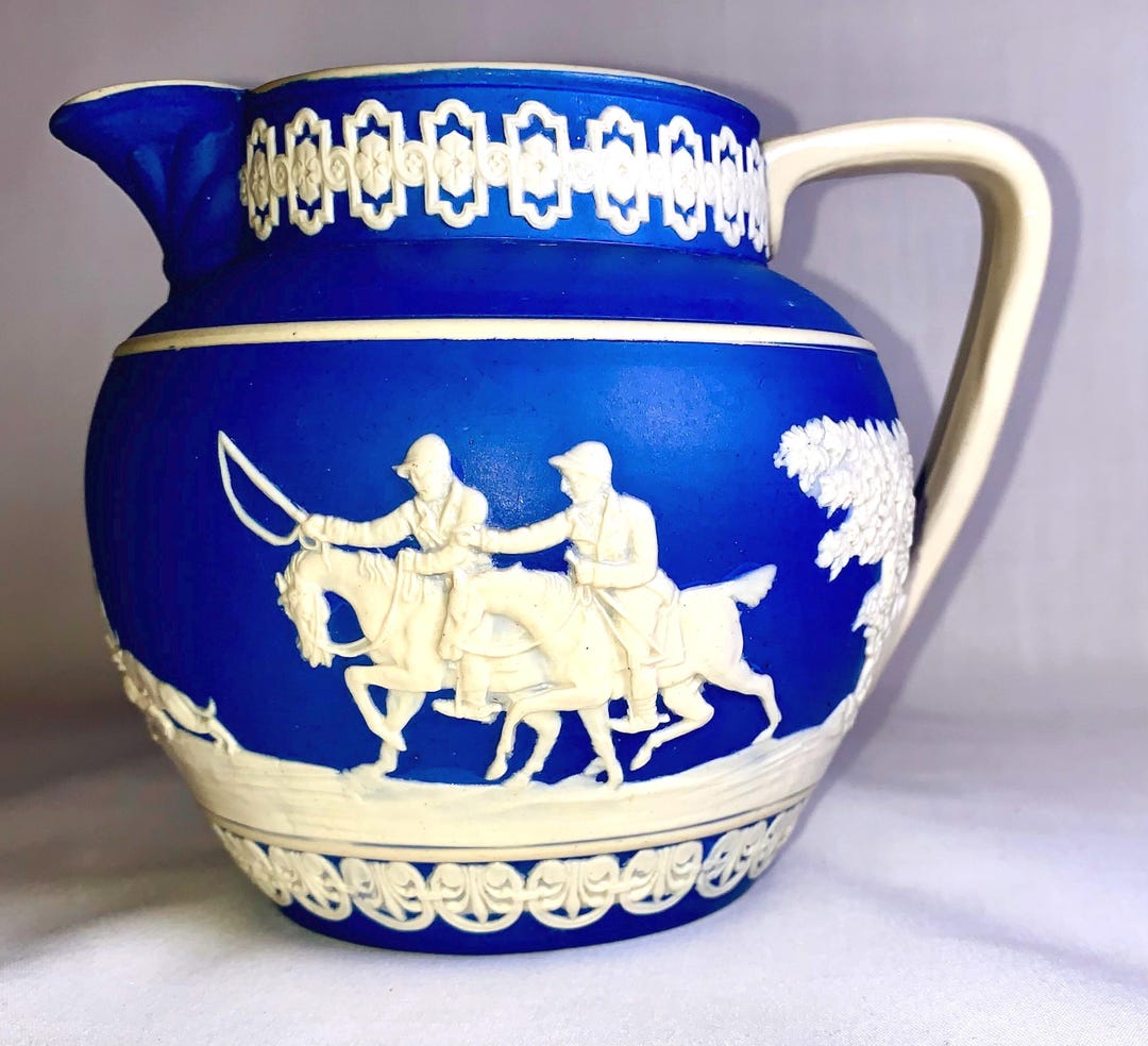 Vintage Copeland Spode Pitcher, Vintage Blue Embossed Copeland Spode ...