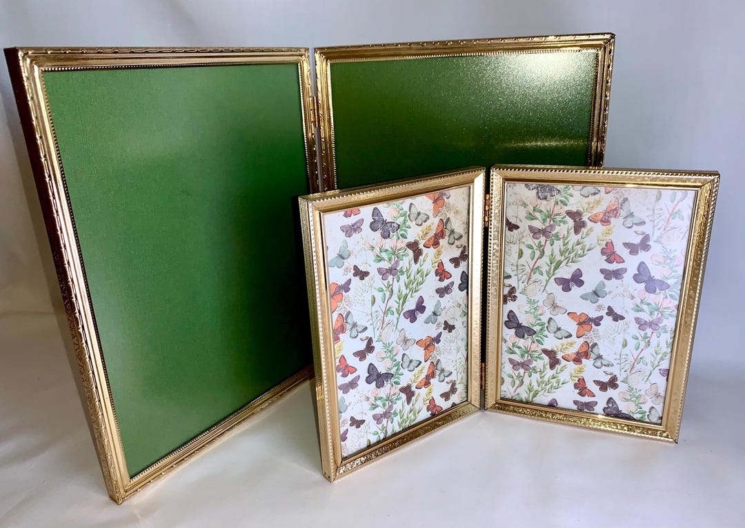 Vintage Brass Folding Frames, 8 X 10 and 3 X 5 Folding Frames, Vintage ...