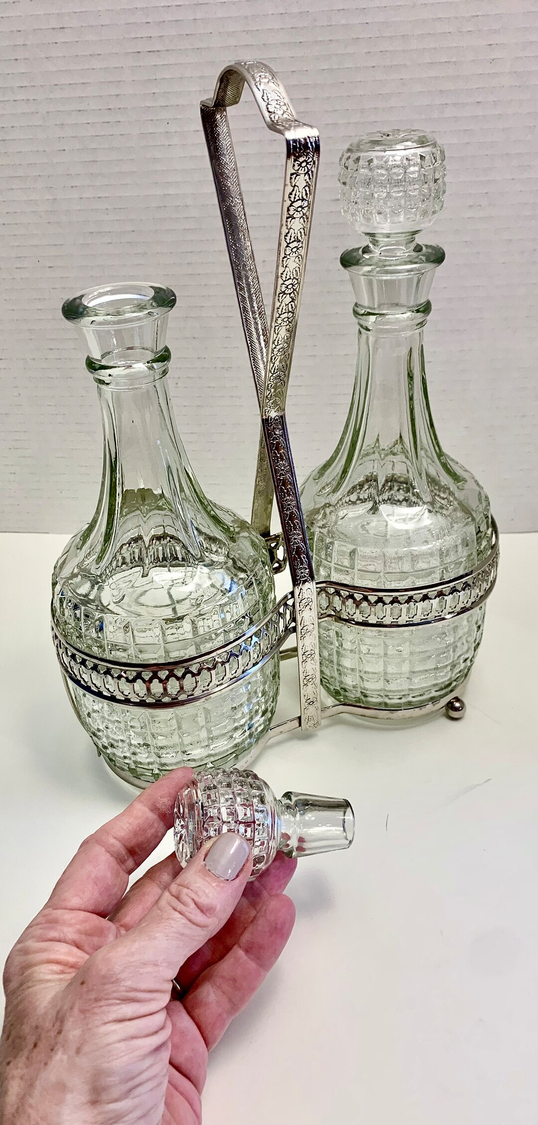 Vintage Crystal Decanters, Vintage Home Bar Decanters, Vintage Liquor ...