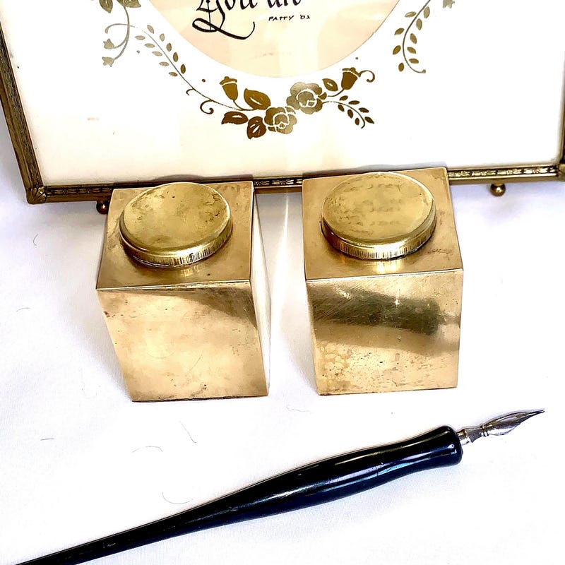 Brass Inkwells - Etsy