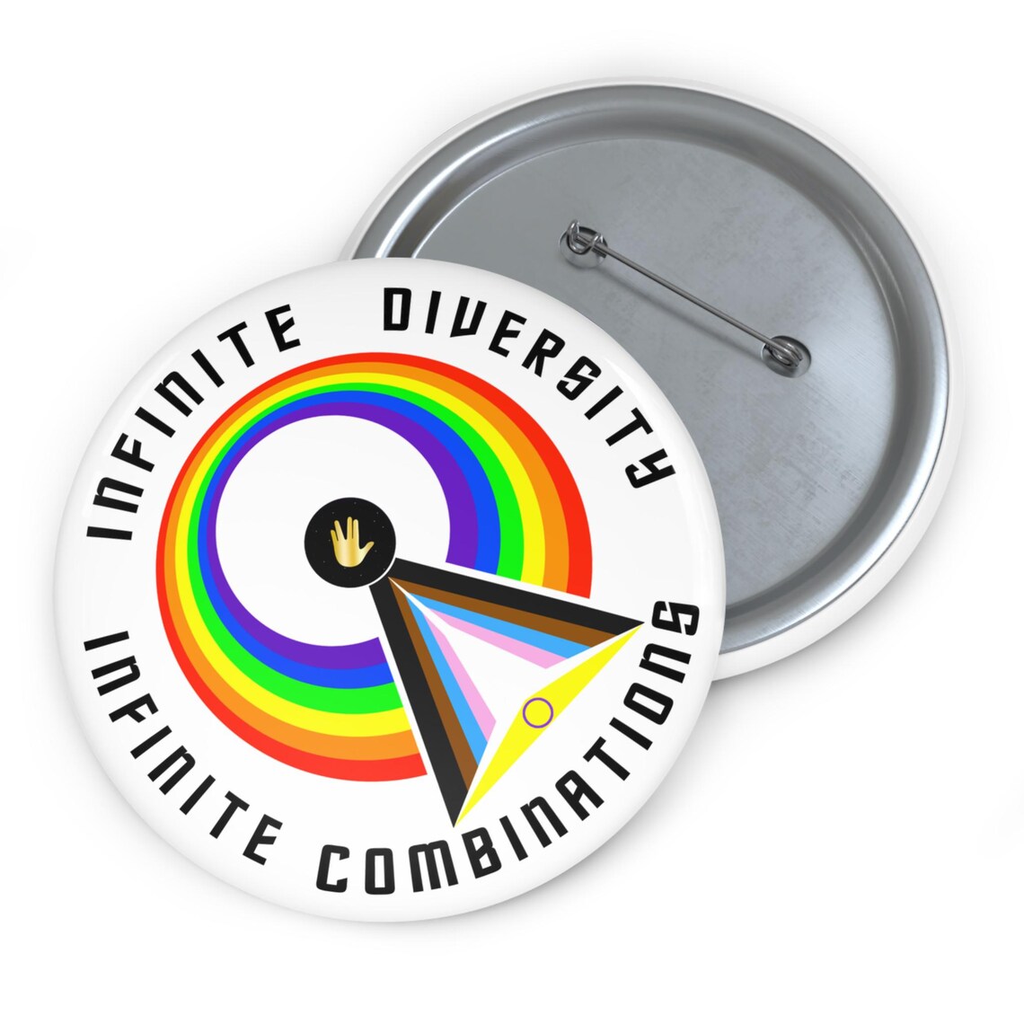 Star Trek IDIC Pride Button Pin With Text - Infinite Diversity in ...