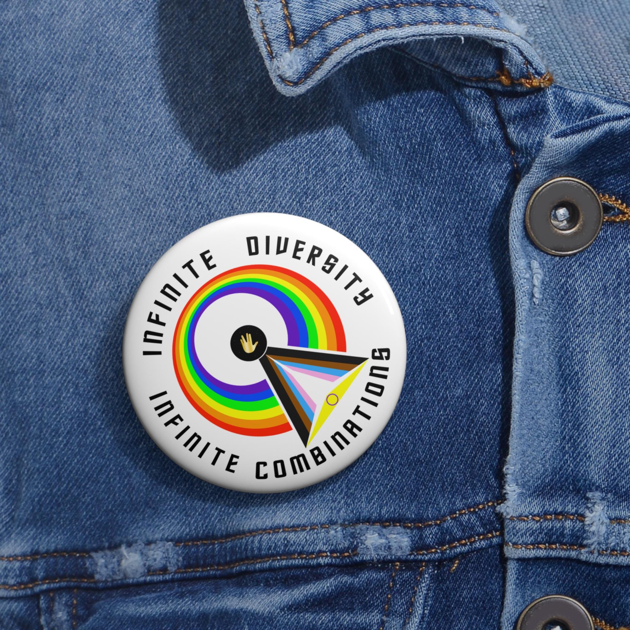 Star Trek IDIC Pride Button Pin With Text - Infinite Diversity in ...