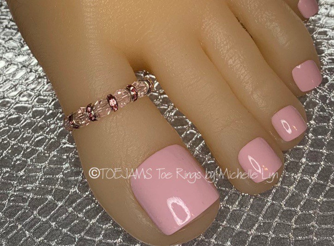 BTE Feral Pink Crystal Big Toe Energy Big Toe Ring, Elastic Stretch ...