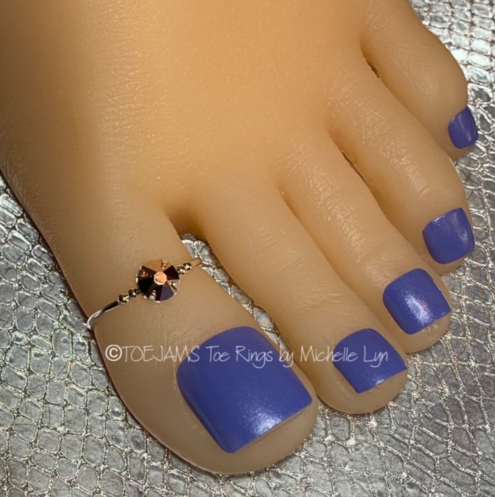 BTE Rose Gold Crystal Big Toe Energy Silver Plated Hardware Big Toe ...