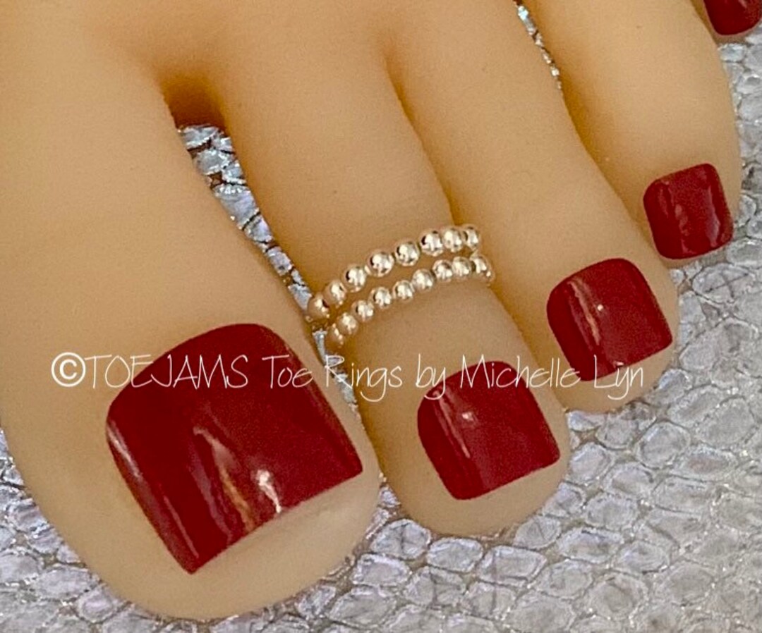 Dainty Silver Plated Band X 2 Toe Rings, Elastic Stretch Toe Rings ...