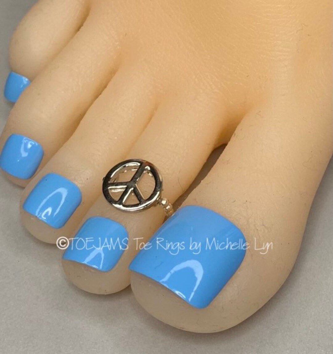 Peace Sign Beaded Band Toe Ring, Stretch Elastic Toe Ring, Hippie Toe ...