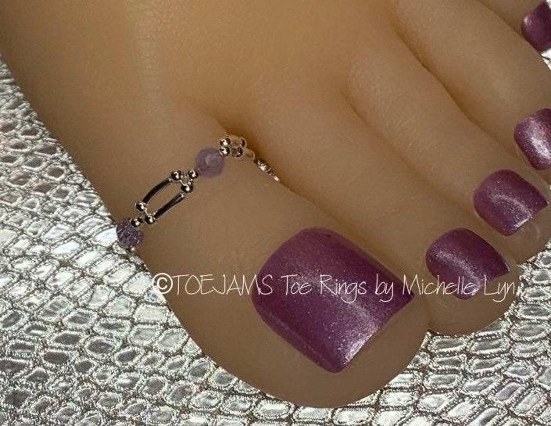 BTE Trellis Lilac Crystals Big Toe Energy Toe Ring, Elastic Stretch ...