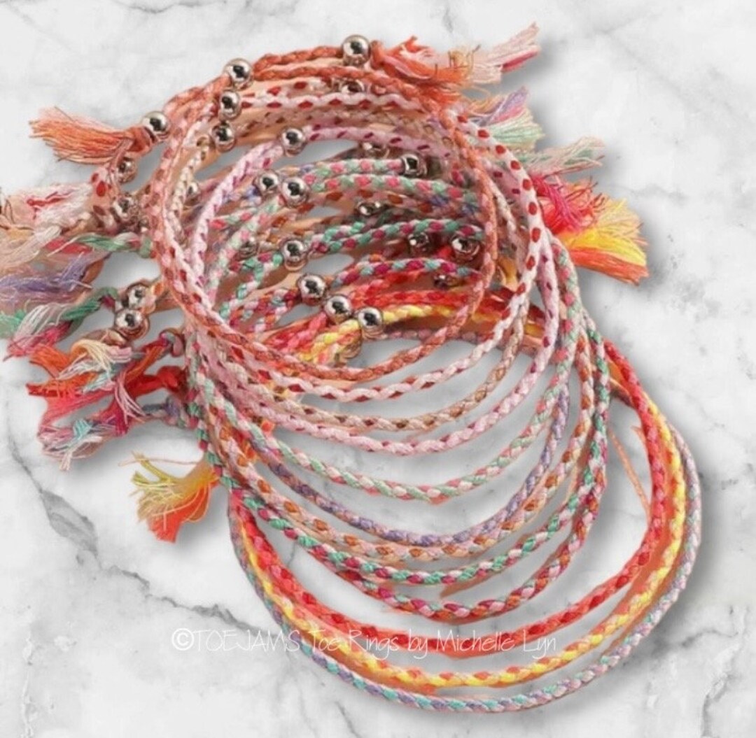 Set of 12 BRAIDED STRING BRACELETS Stacking/layering/sharing Friendship ...