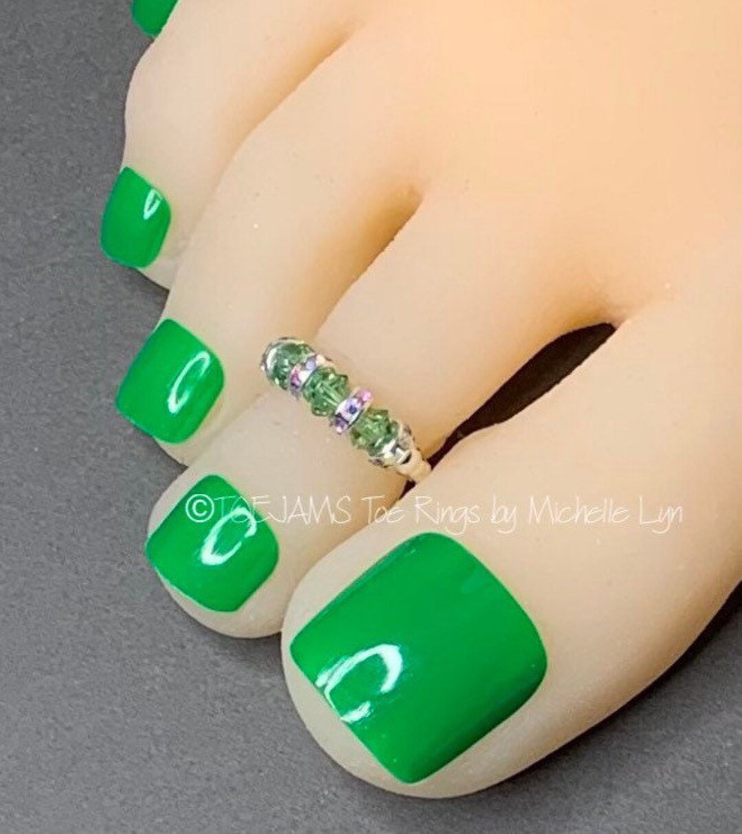 Get This Bread Swarovski Beaded Toe Ring, Elastic Stretch Toe Ring ...