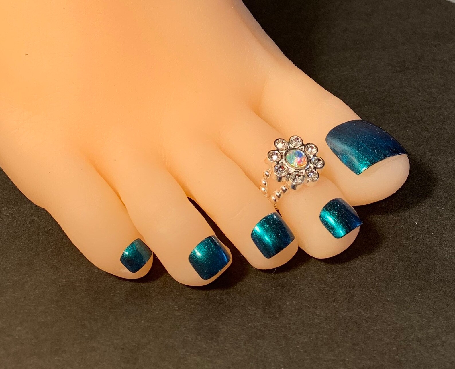 Large Crystal Daisy Toe Ring Stretch Elastic Toe RingToe | Etsy