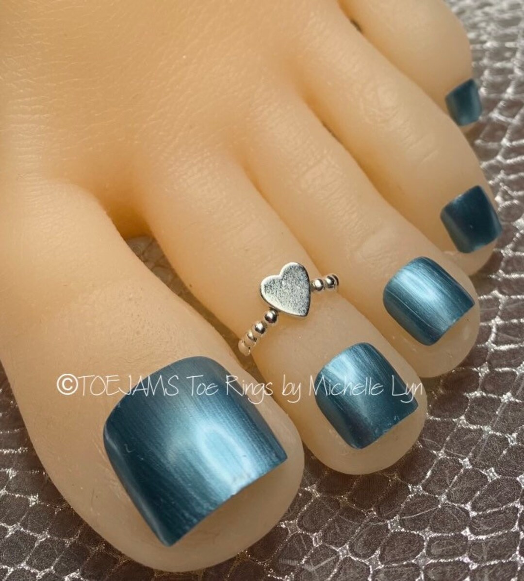 Simple Silver Mini Heart Toe Ring, Stretch Elastic Toe Ring, Beaded Toe ...
