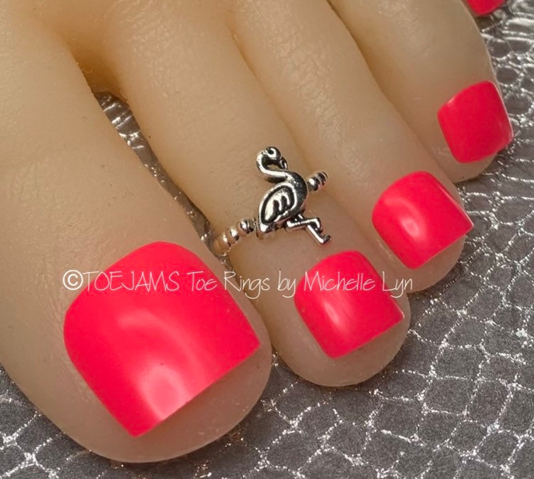 Dainty Silver Flamingo Toe Ring Stretch Elastic Toe Ring,toe Rings ...