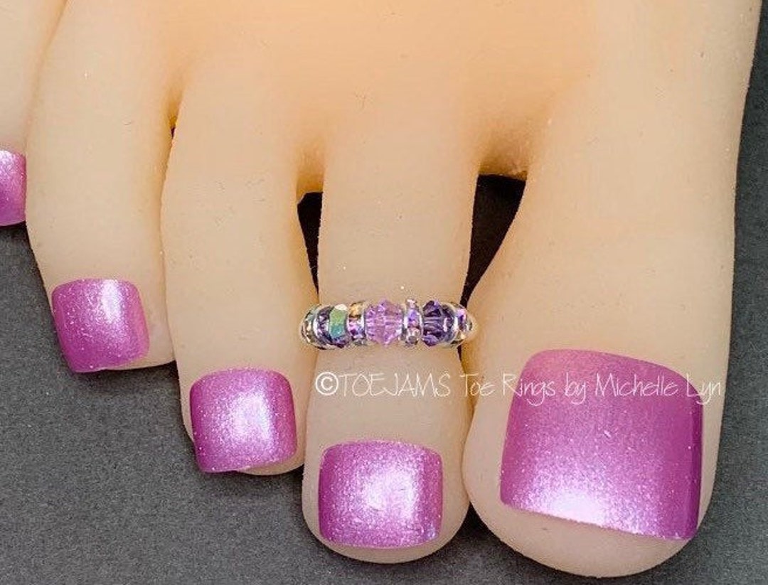A Lil' Impatient Swarovski Beaded Toe Ring, Elastic Stretch Toe Ring ...