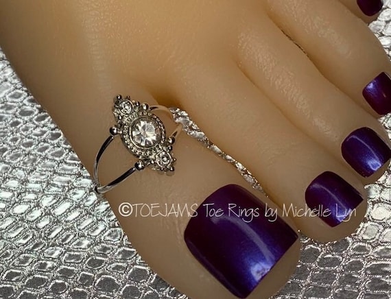 BTE Lady Di Clear Crystals Big Toe Energy Toe Ring Elastic - Etsy