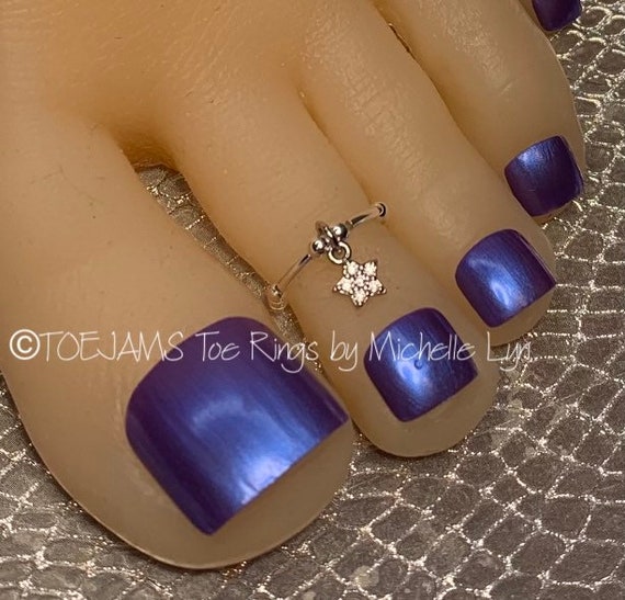 STARDOM Silver/cubic Zirconia Dangle Toe Ring Stretch Elastic - Etsy