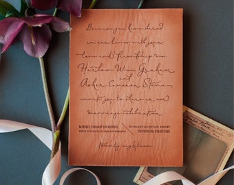 Leather Invitation - Etsy