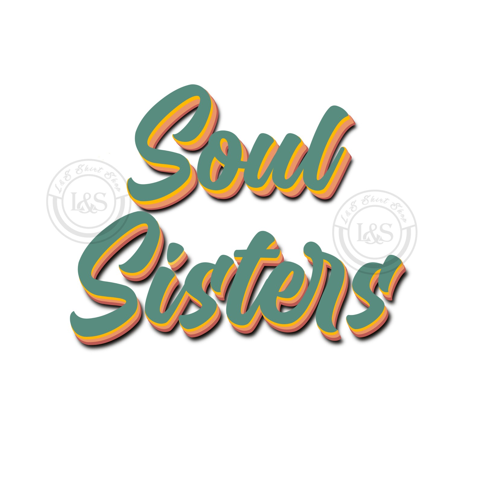 Soul Sisters Layered Multi Color Shadow Brush Stroke Clip Art, PNG ...