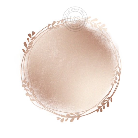 Circle Rose Gold Leaf Border Metallic Rose Gold Distressed - Etsy