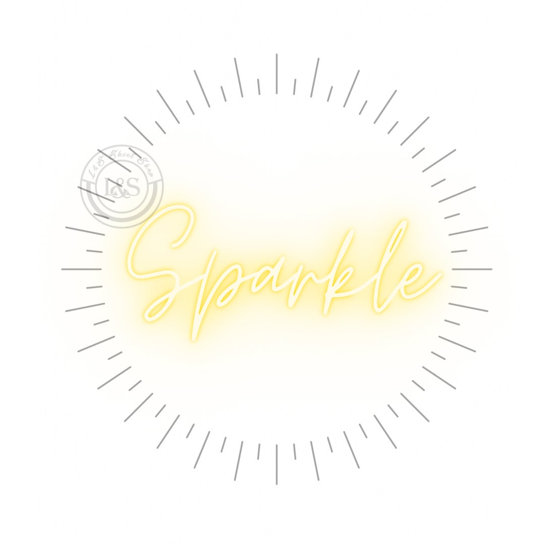 Sparkle Neon Yellow Circle Lines Border Clip Art JPG PNG Digital ...