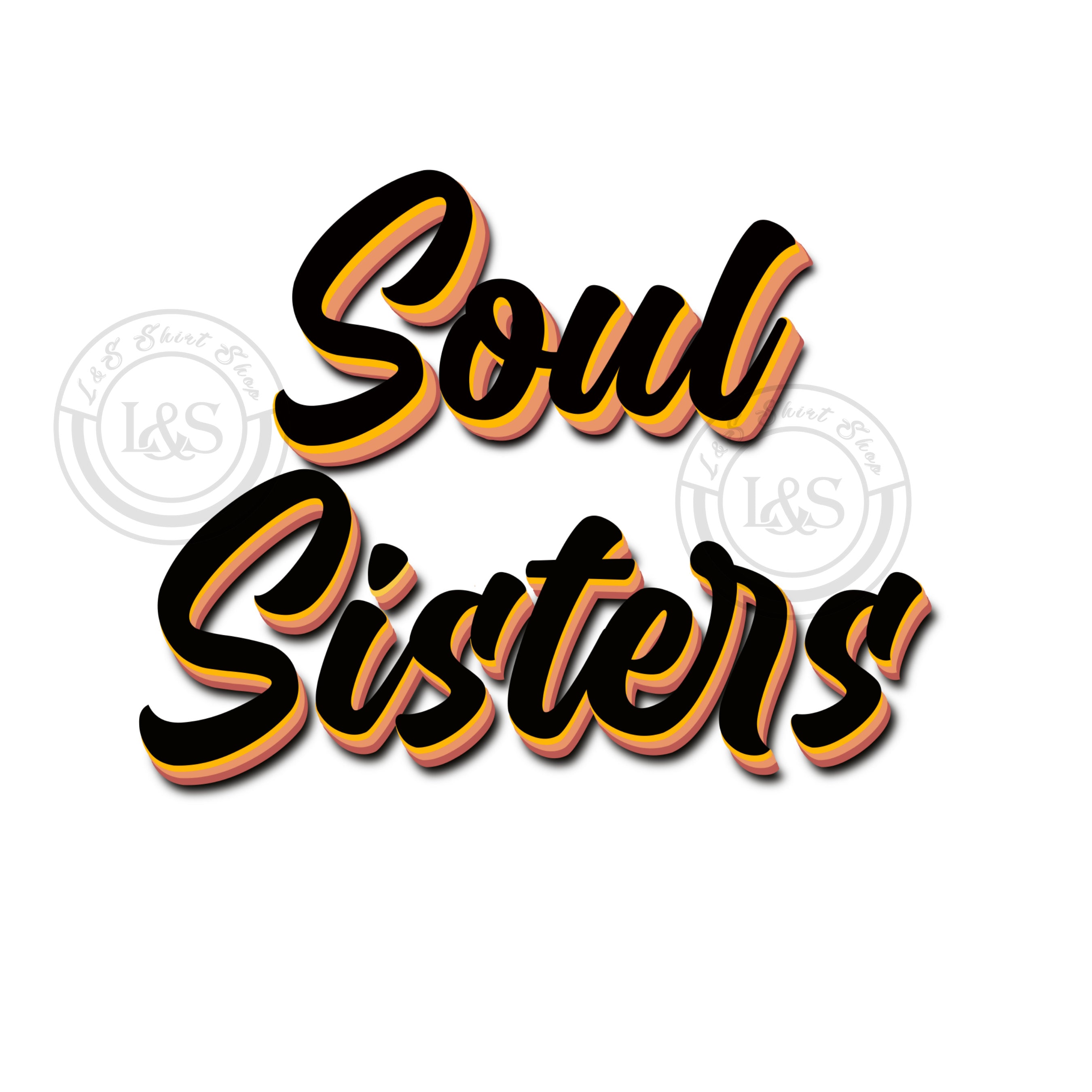 Soul Sisters Layered Multi Color Shadow Brush Stroke Clip Art PNG ...