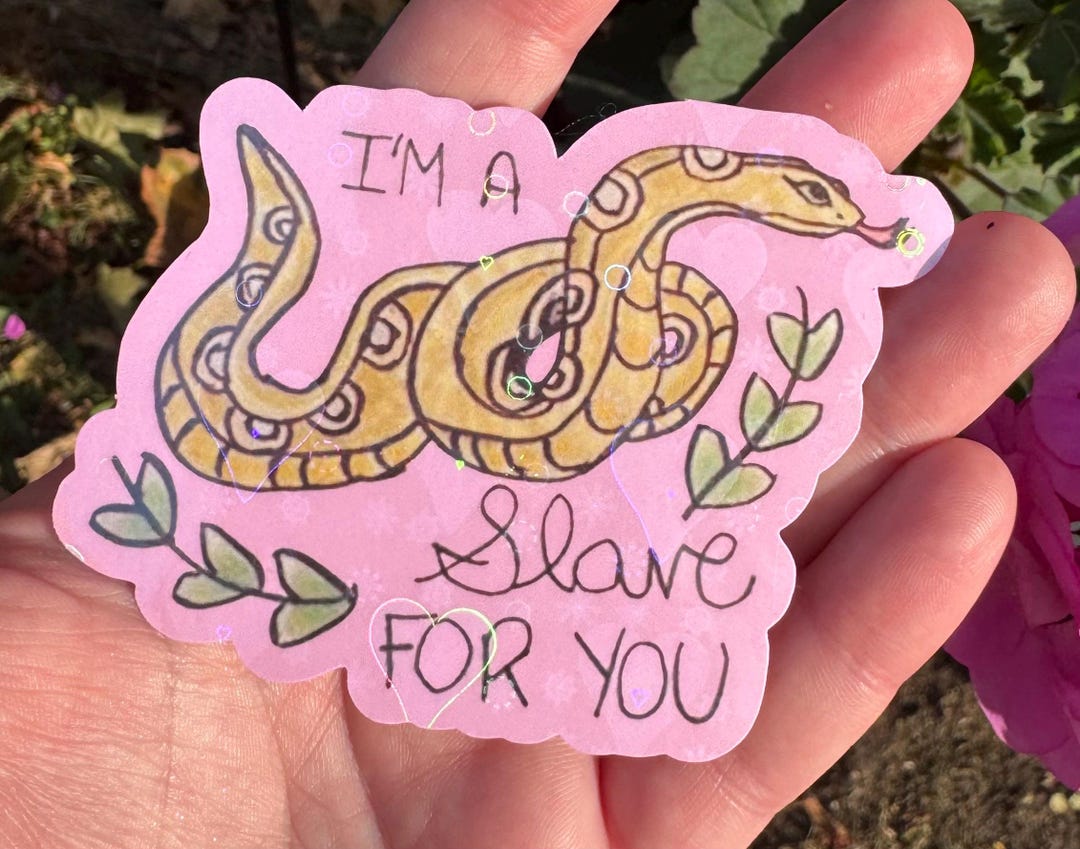 Britney Spears Im a Slave for You Python Snake Art Heart Holographic ...