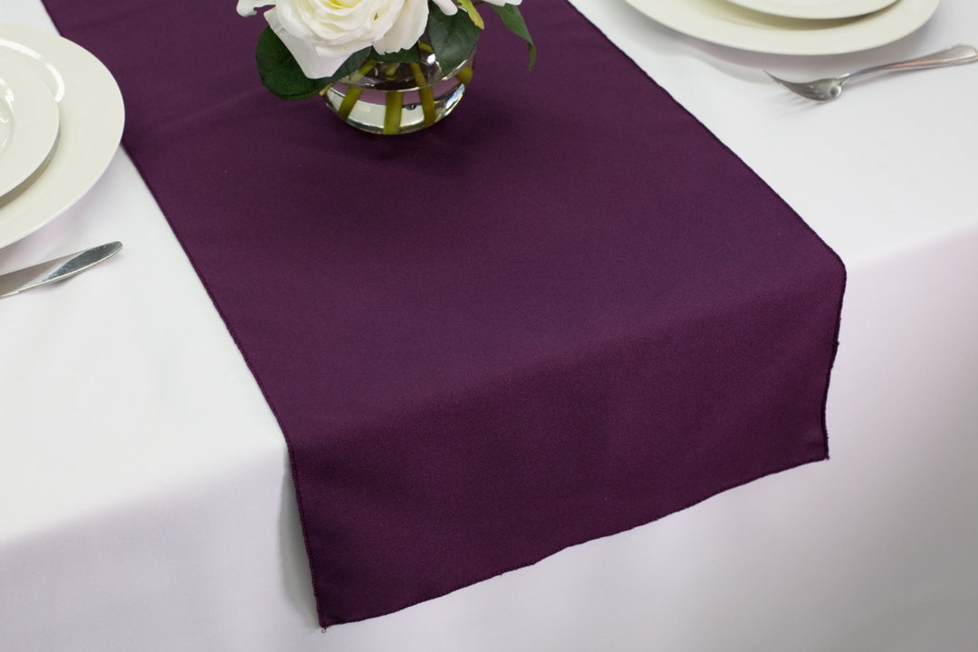 Plum Polyester Table Runner Wedding Table Runners - Etsy