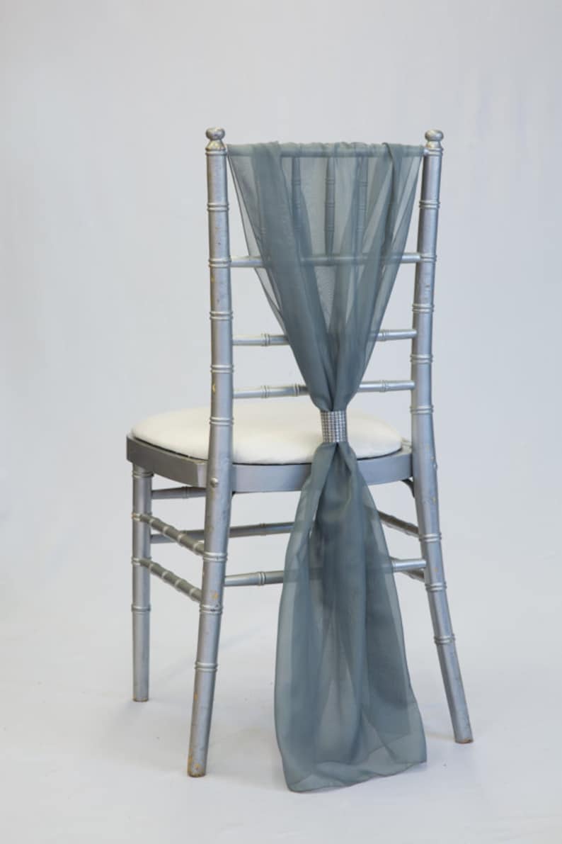 Gray Chiffon Chiavari Chair Sash | Etsy