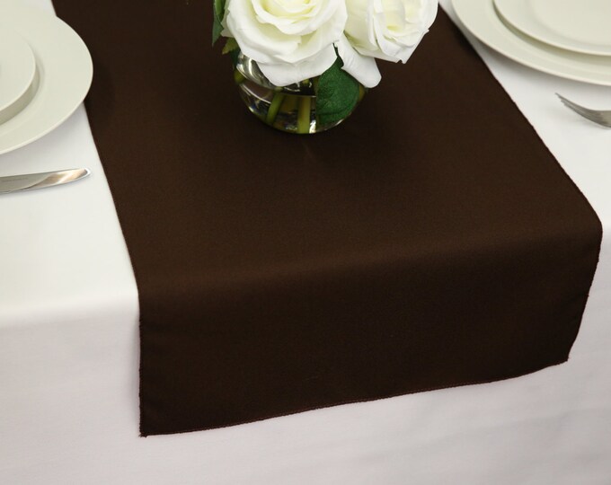 Chocolate Brown Table Runner Polyester Wedding Table Runners - Etsy