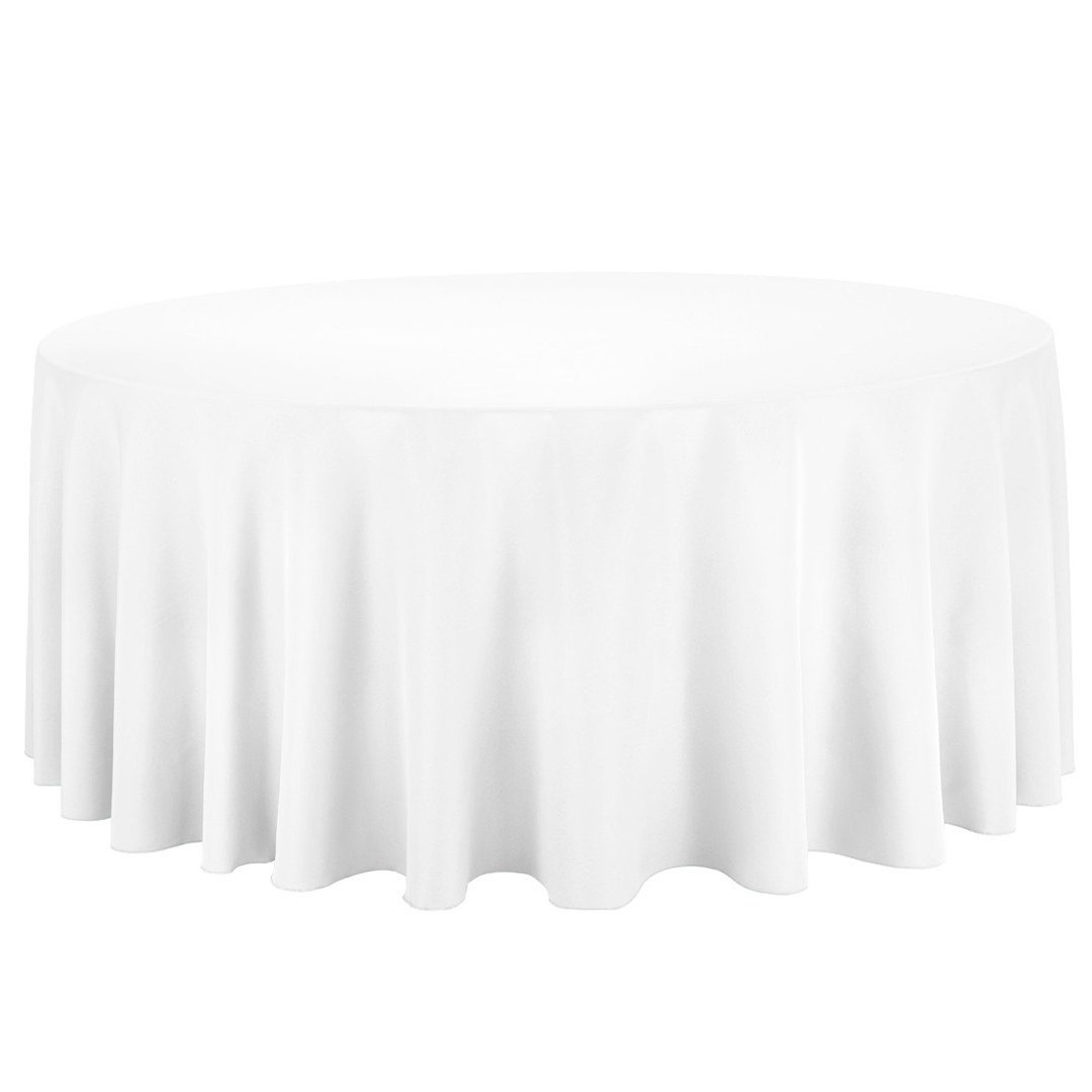 132 Inch Round White Tablecloth Polyester Wedding Tablecloth - Etsy