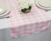 Pink and White Gingham Table Runner Wedding Table Runners - Etsy