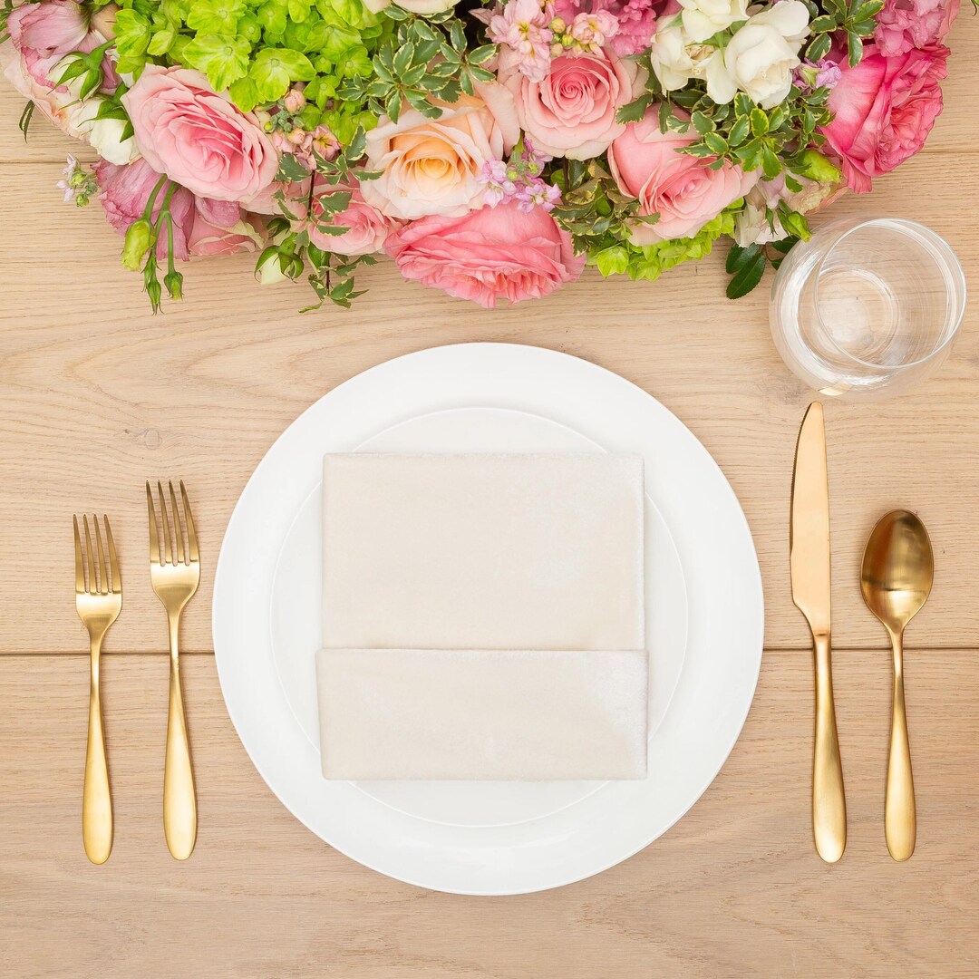 Ivory Velvet Napkin - Etsy