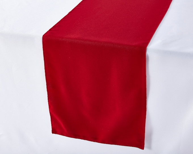 Dark Red Polyester Table Runner Wedding Table Runners - Etsy
