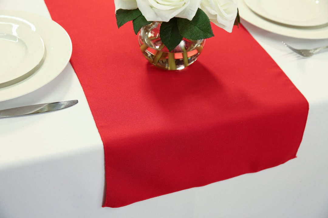 Red Polyester Table Runner Wedding Table Runners - Etsy