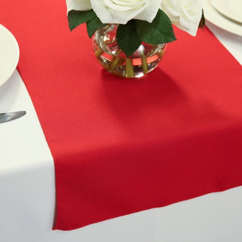 Red Polyester Table Runner Wedding Table Runners - Etsy
